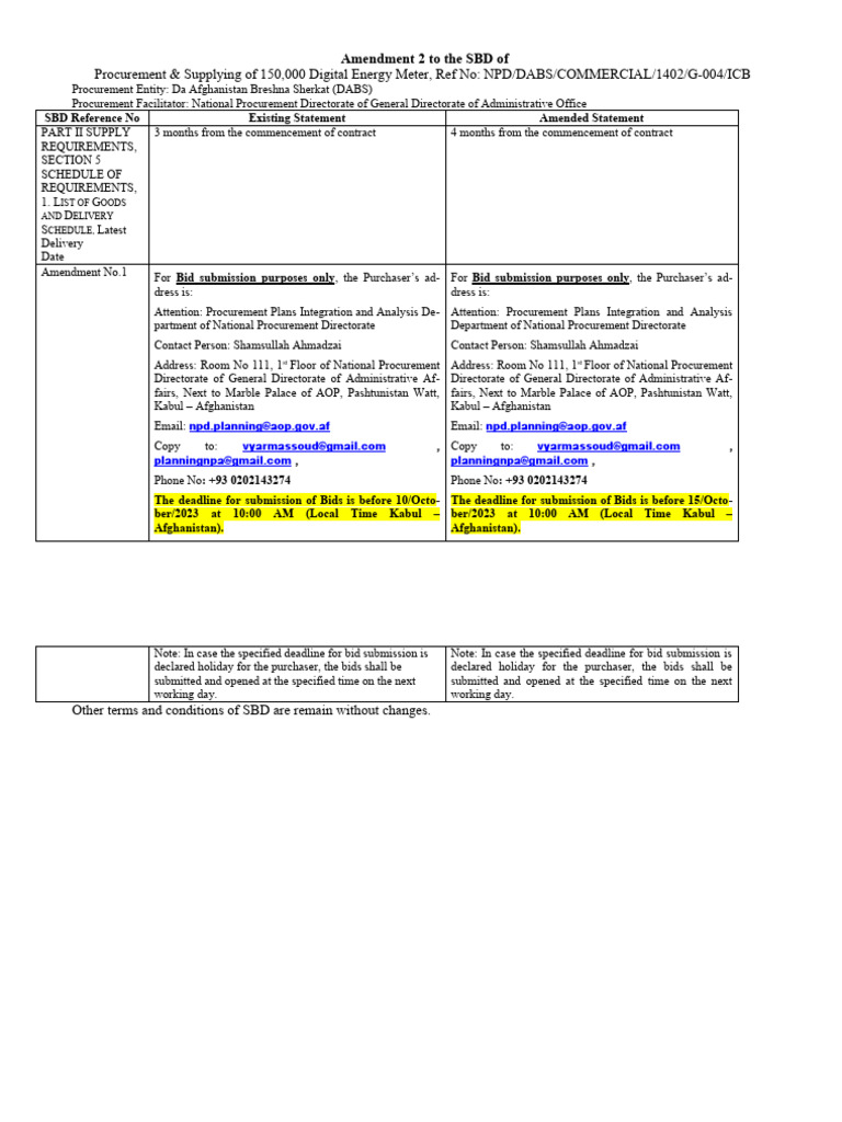 SBD Amendment No. 2 | PDF