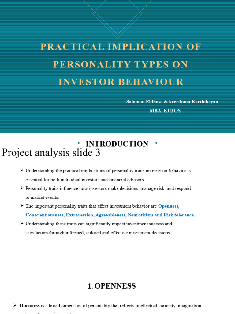 Practical Implication of Personality Traits and Investor Behaviour | PDF | Extraversion And ...
