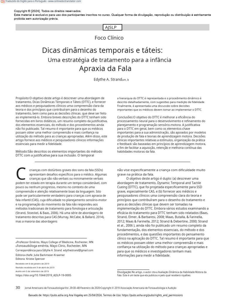DTTC 2020 Strand Traduzido | PDF | Aprendizado | Tempo