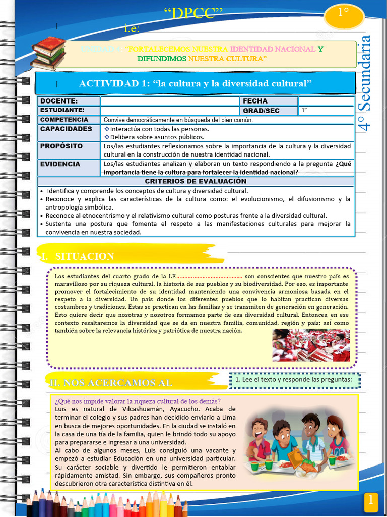 1° DPCC - Actv.01 | PDF | Sociedad | Antropología