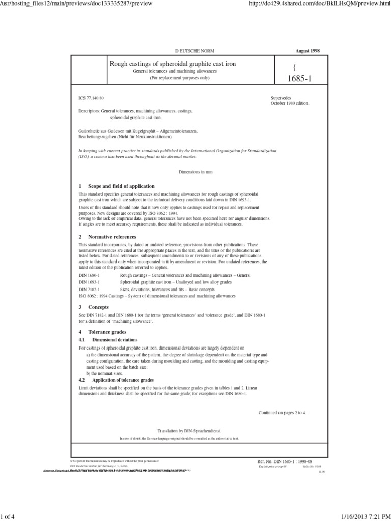 Toaz - Info Din 1685 PR | PDF | Engineering Tolerance | Secondary ...