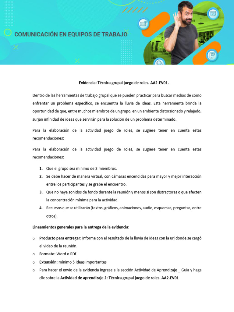 AA2-EV01. Evidencia Técnica Grupal Juego de Roles. | PDF