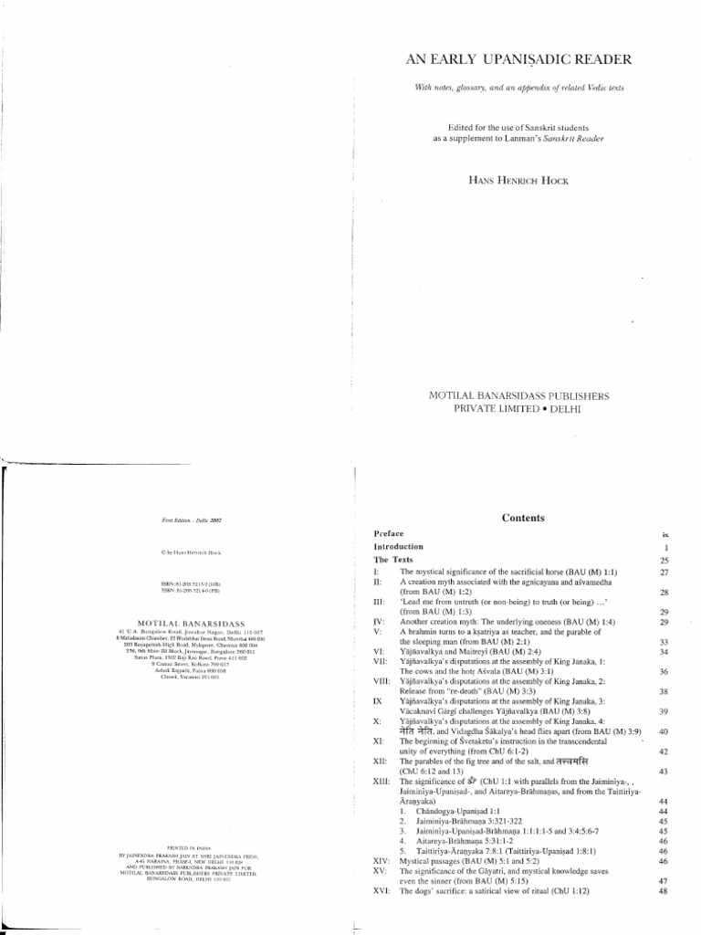 Henrich Hans Hock - An Early Upanishadic Reader-Motilal UK Books of ...