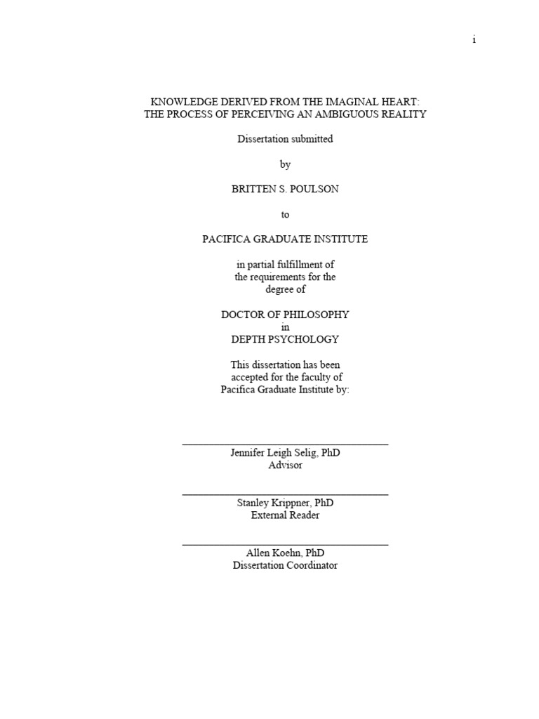 Dissertation Poulson Final Official Version After All Edits May 26 201 | PDF | Noumenon | Perception
