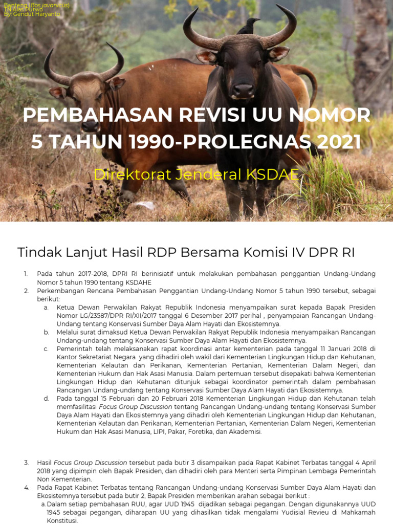 Revisi UU No. 5 Tahun 1990 tentang KSDAE | PDF