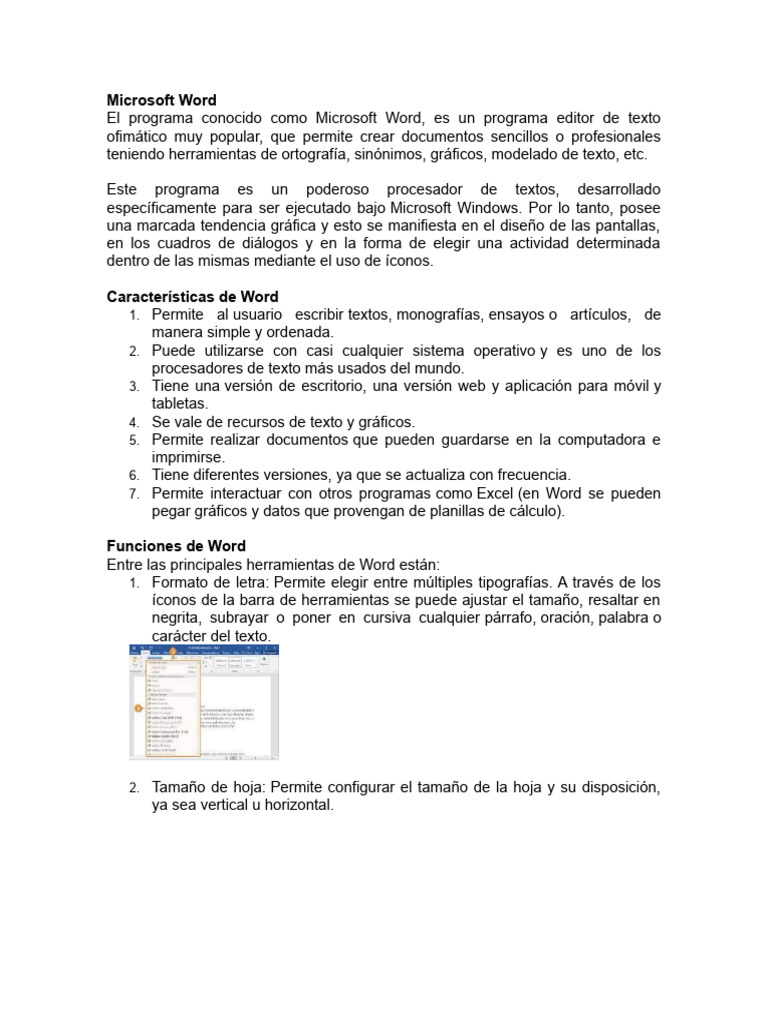Funciones de Word | PDF | Microsoft Word | Procesador de textos