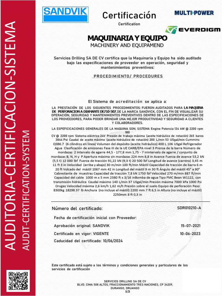 Certificacion_DE710-507 | Descargar gratis PDF | Cantidades fisicas