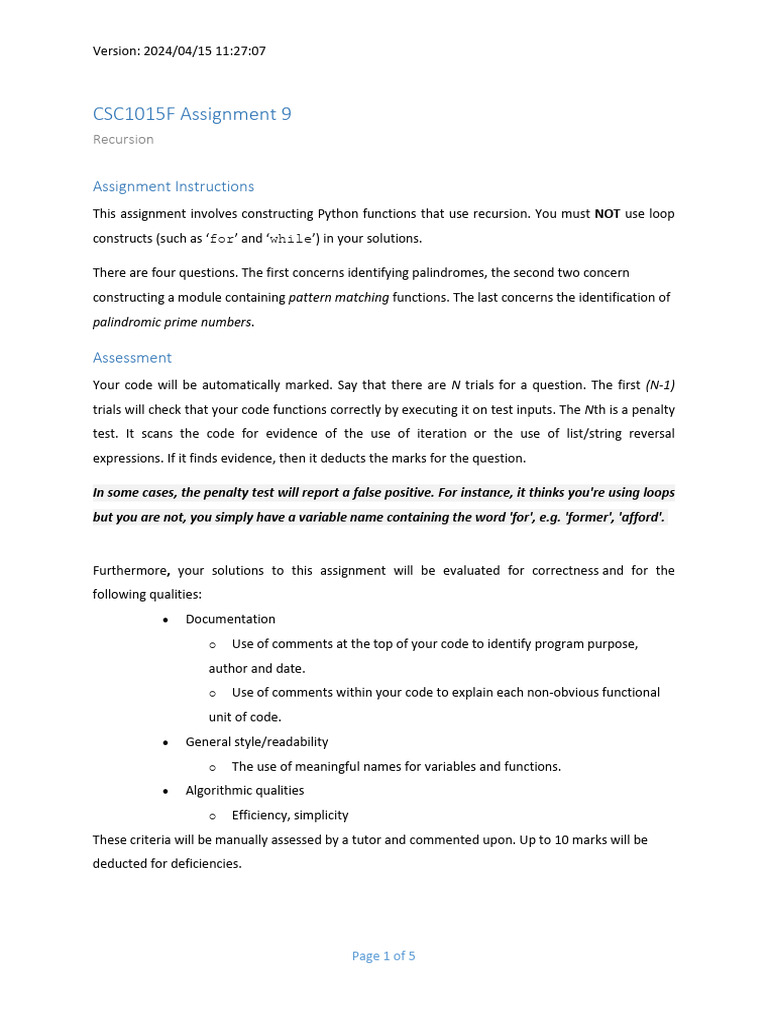 Recursion | PDF | String (Computer Science) | Control Flow Recursion | PDF | String (Computer Science) | Control Flow