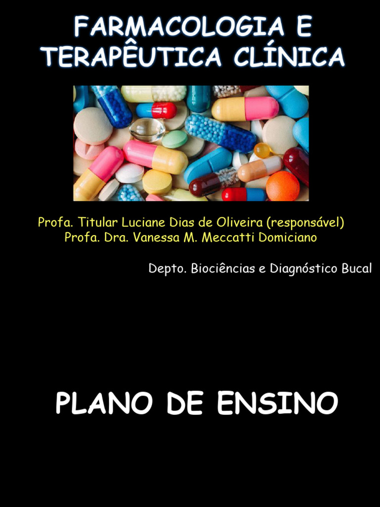 Apresentacao Farmaco e Terapeutica 2024 | PDF | Farmacologia | Farmacocinética