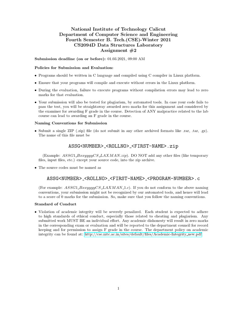 Cs2094d Assignment 2 Updated Pdf String Computer Science Pointer Computer Programming