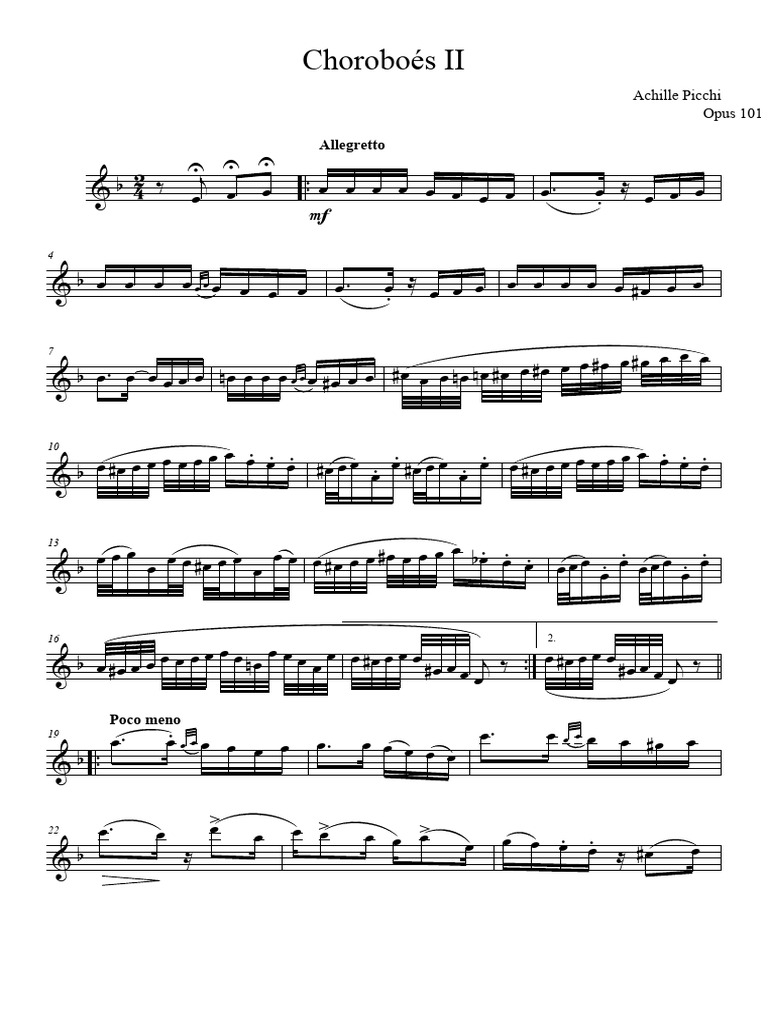 Achille Picchi Choroboe 2 - Oboe | PDF
