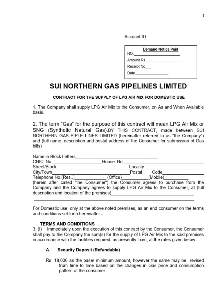 SNGPL LPG Air Mix Supply Contract | PDF | Payments | Natural Gas
