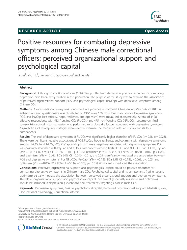 Combating Depression in Chinese COs | PDF | Bootstrapping (Statistics ...