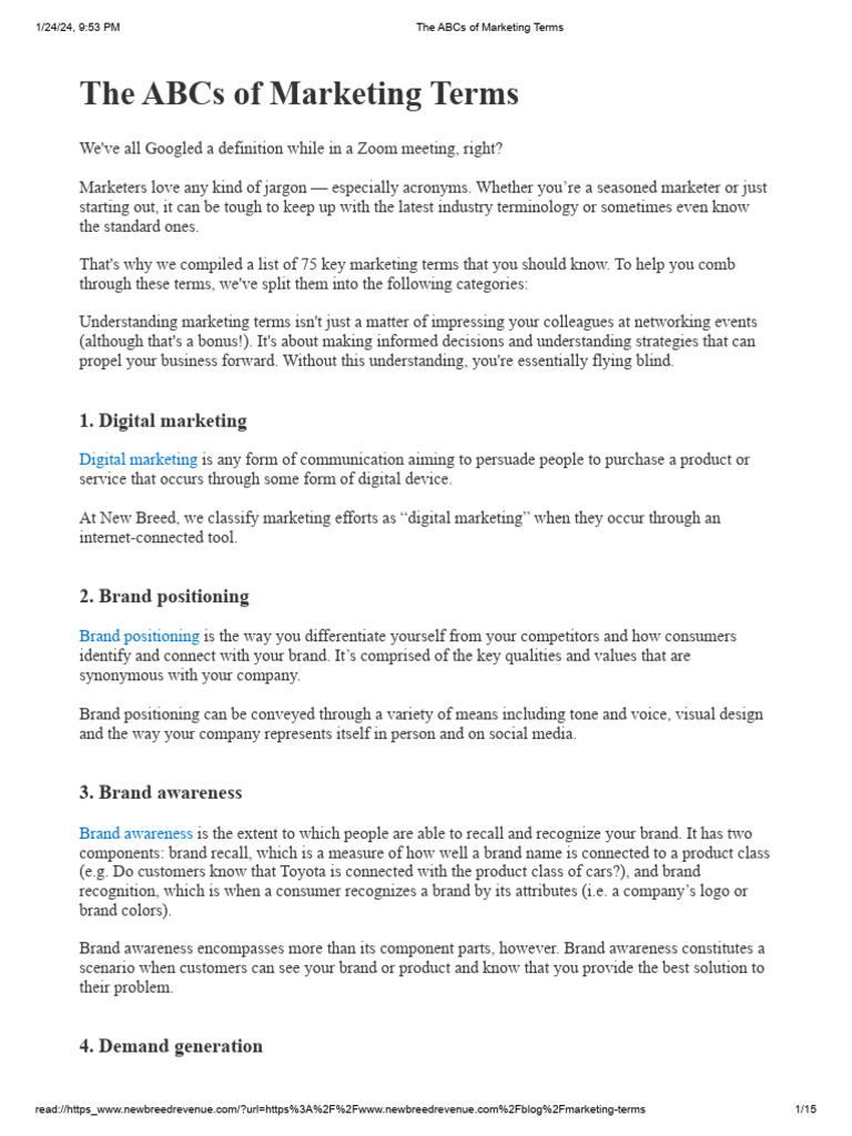 The ABCs of Marketing Terms | PDF | Search Engine Optimization ...
