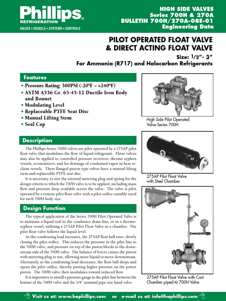 Phillips 700H - 270a-08e-01 - Web | PDF | Valve | Pressure
