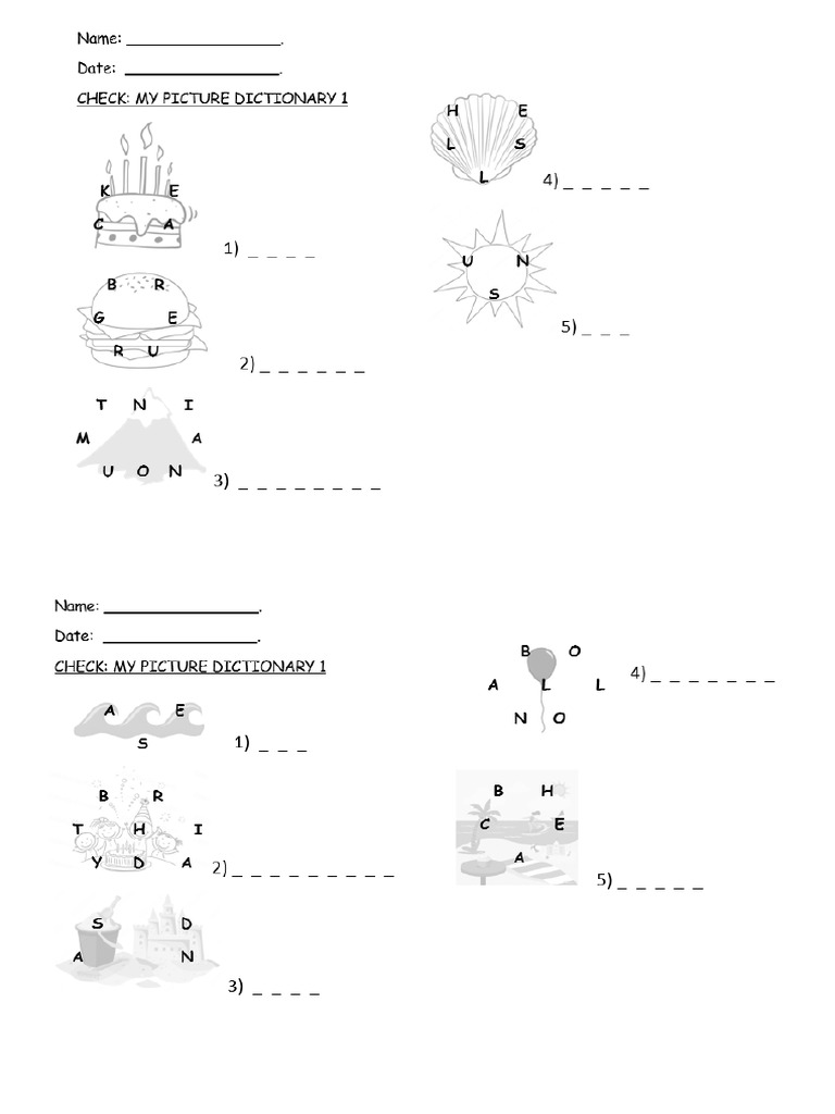 Check Picture Dictionary | PDF