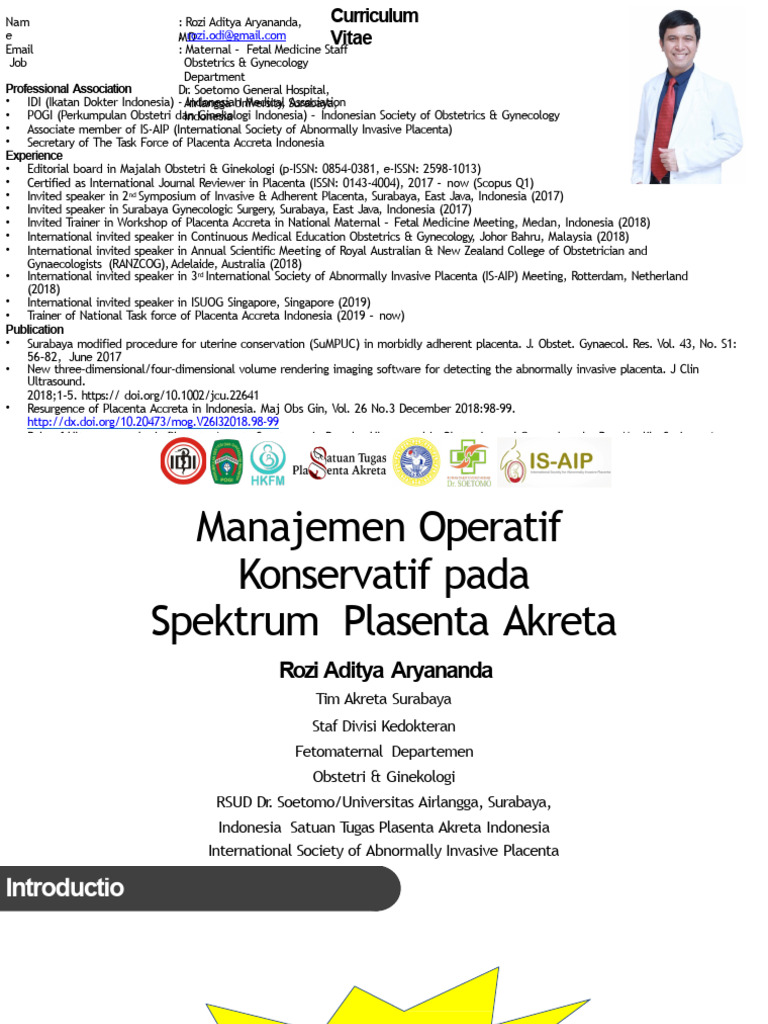 Dr. Rozi Aditya - Workshop Plasenta Akreta Palembang | PDF | Medical ...