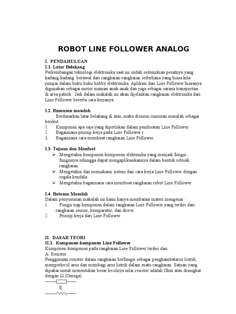 Makalah Robot Line Follower Analog | PDF