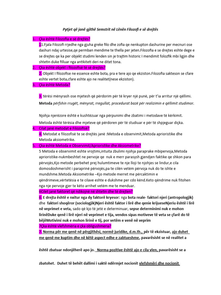 Pytjet-Filozofia e Se Drejtes | PDF