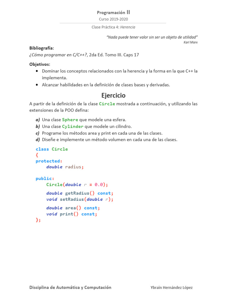 CP4 - Herencia | PDF | C ++ | Diseño de software