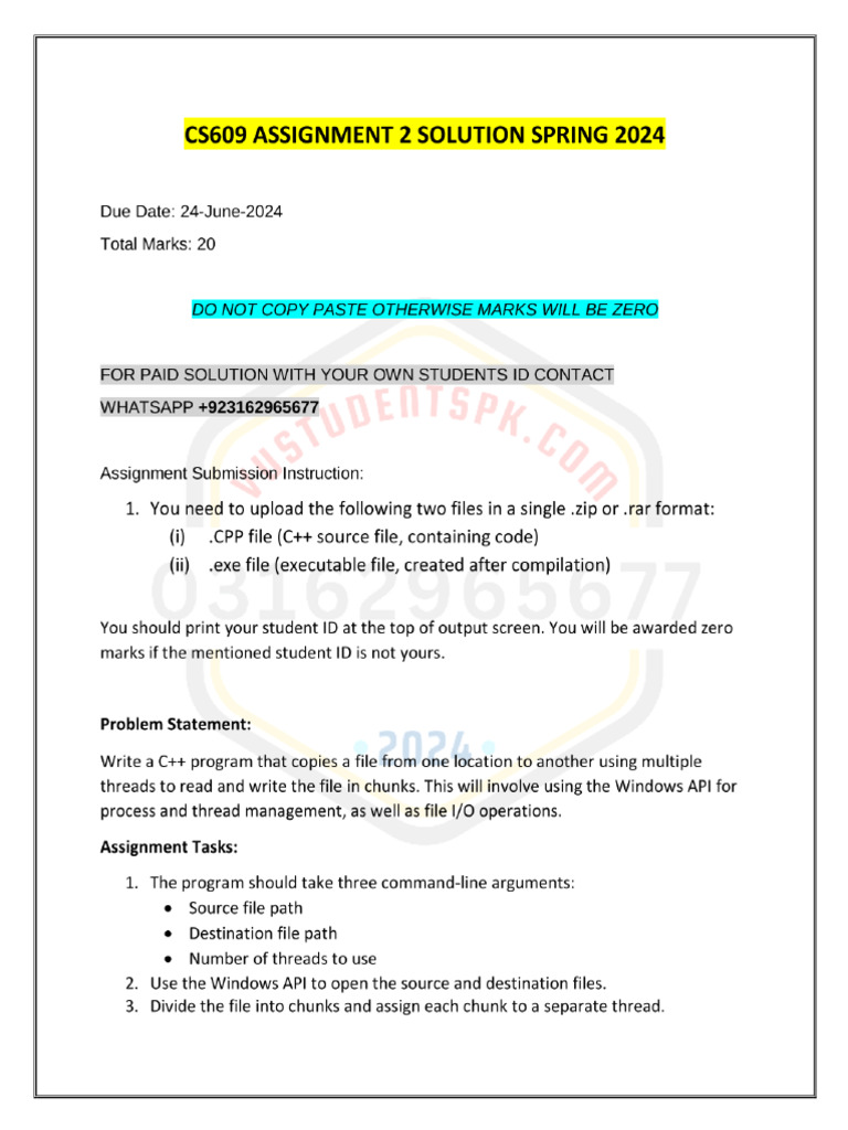 CS609 Assignment 2 Solution Spring 2024 | PDF