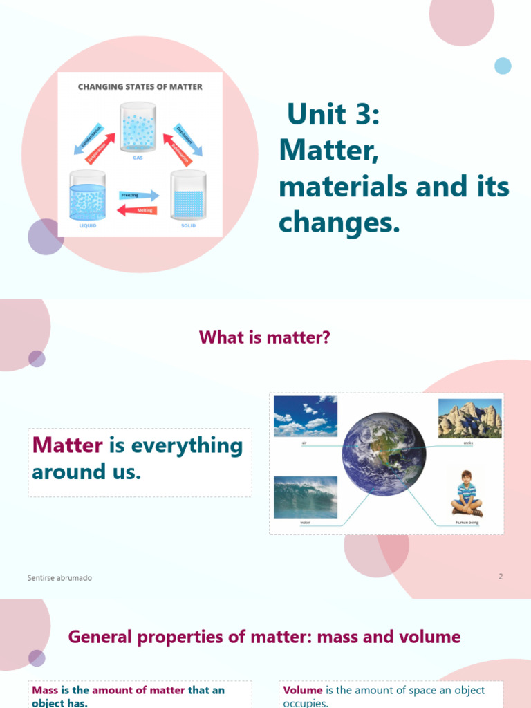 Unit 3 Matter, Materials and Matter Changes | PDF | Mixture | Liquids