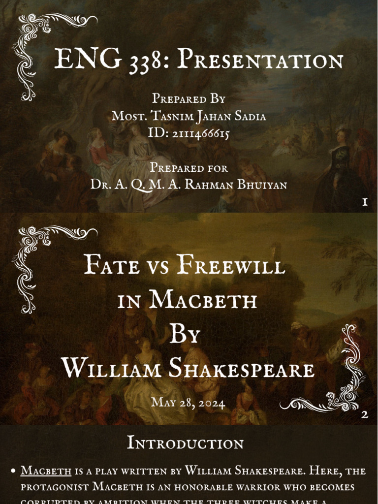 ENG 338 Presentation On Macbeth | PDF | Macbeth | Shakespearean Tragedies