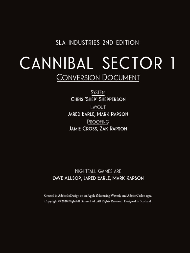 SLA Industries: Cannibal Sector 1 Guide | PDF | Military