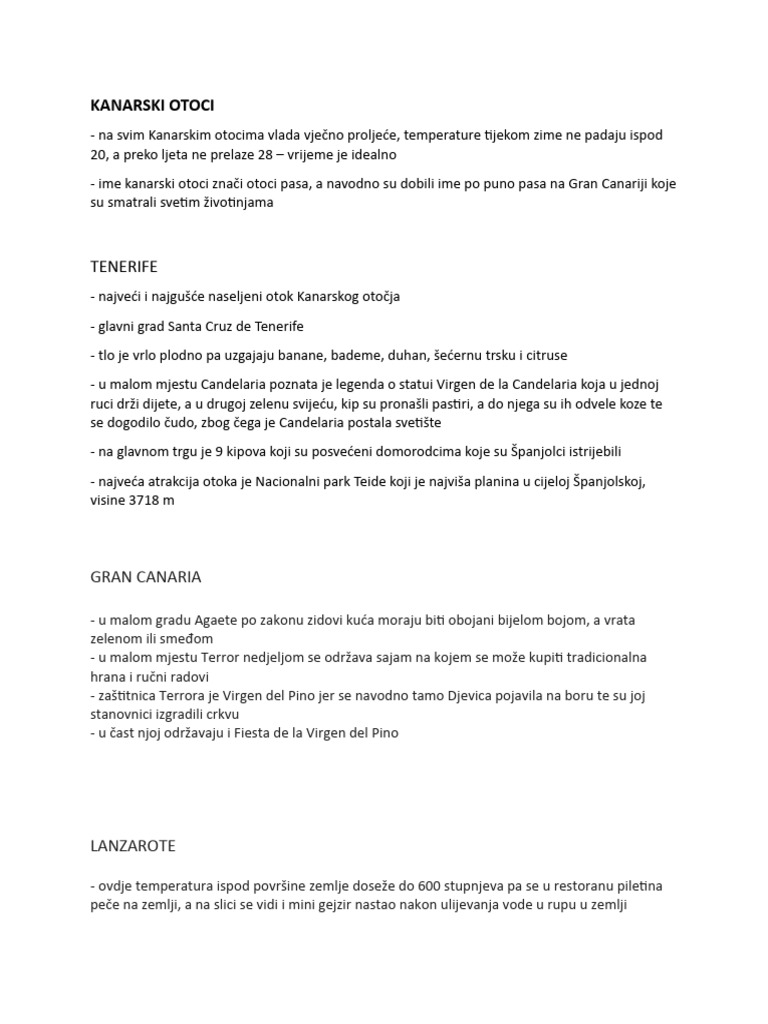 Kanarski Otoci | PDF