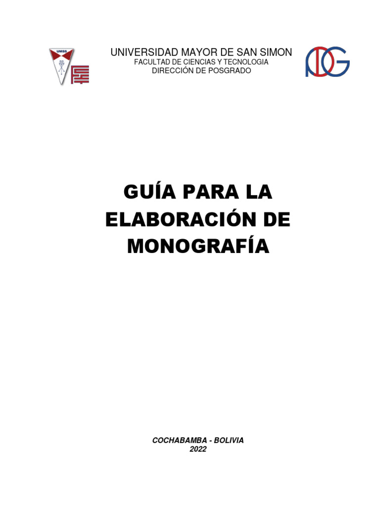 GUÍA FORMA MONOGRAFÍA-FCyT 2022-CCIAV4 | PDF | Bibliografía | Bolivia