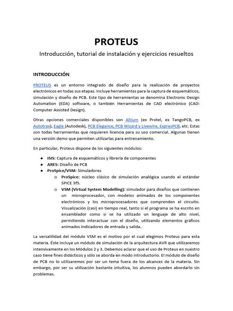 Guía de Instalación y Uso de Proteus | PDF | Ventana (informática ...
