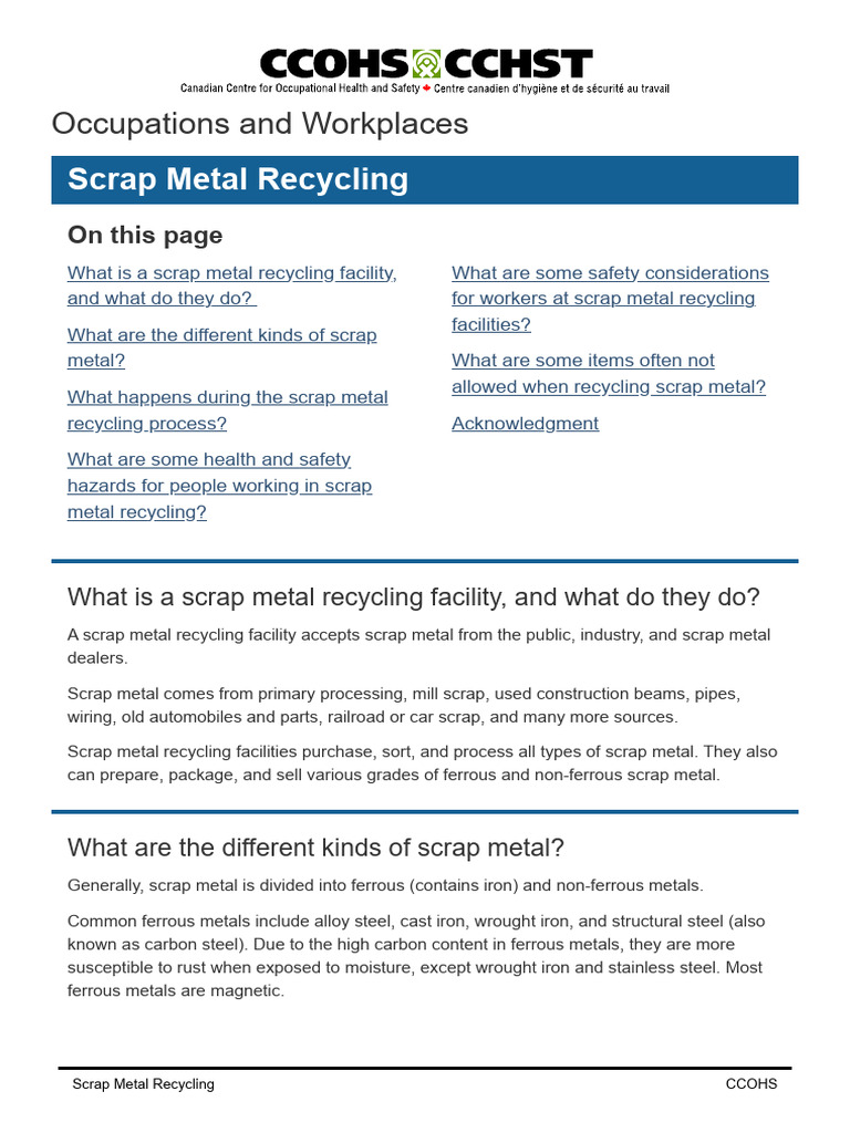 Scrap Metal Recycling | PDF | Scrap | Metals