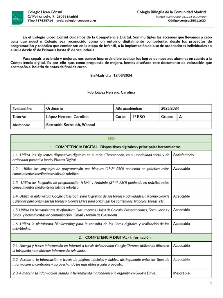 Evaluación de Competencia Digital en ESO | PDF | Red mundial | Internet ...