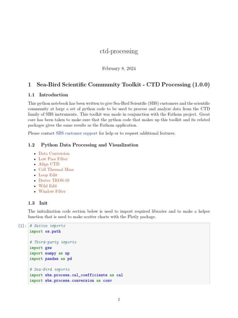 CTD Notebook | PDF | Enthalpy | Low Pass Filter