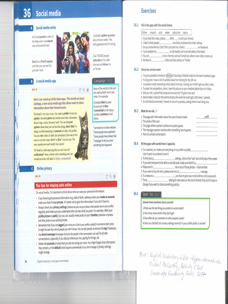 Social Media English Vocabulary | PDF