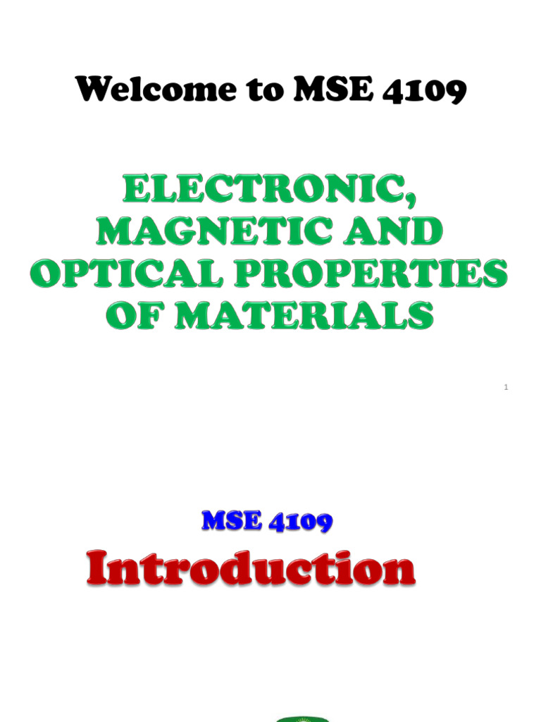 Slide 1 - Introduction | PDF | Electron | Quantum Mechanics