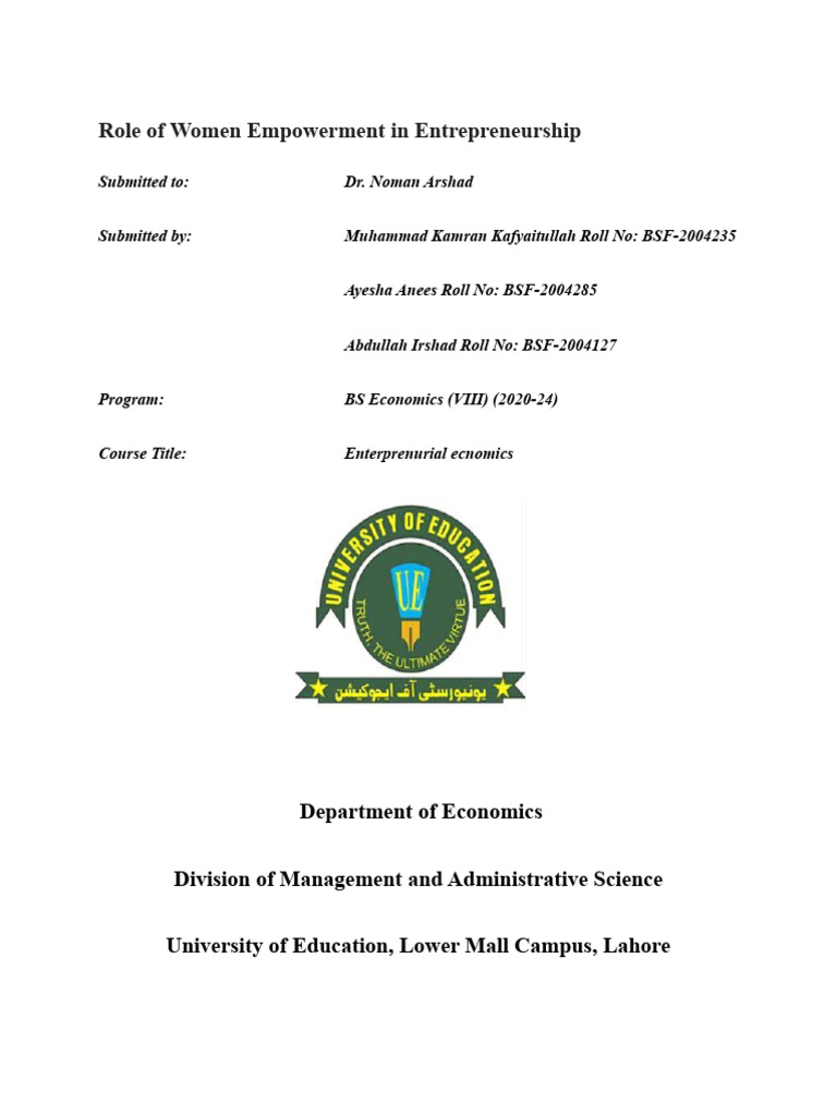 Assignment in WMWN Empowwe | PDF | Empowerment | Entrepreneurship