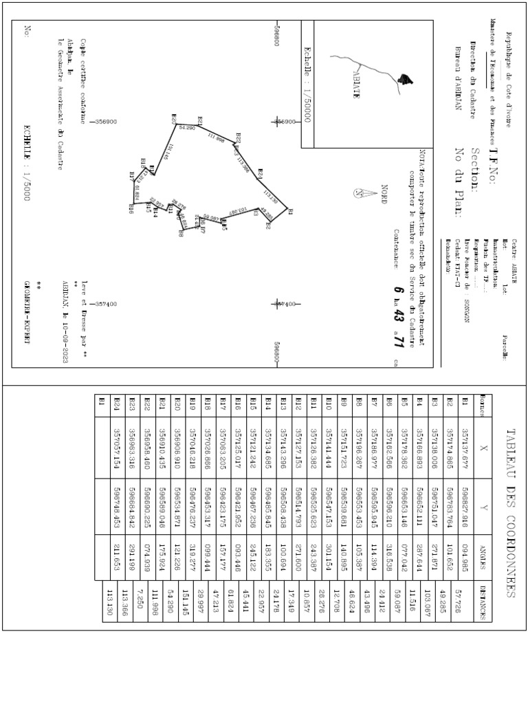 Extrait Topo 6ha Abiate | PDF