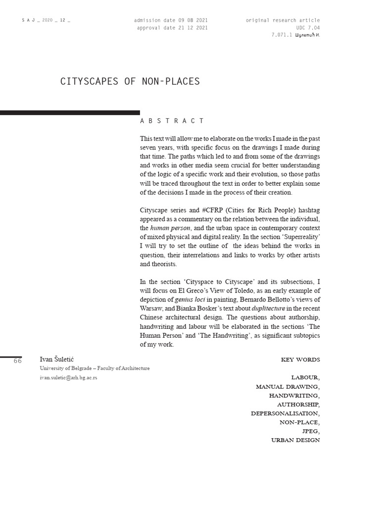 Cityscapes of Non-Places | PDF | Paintings
