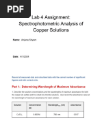 Lab Report On Colorimetry of Copper Sulfate Solutions | PDF ...