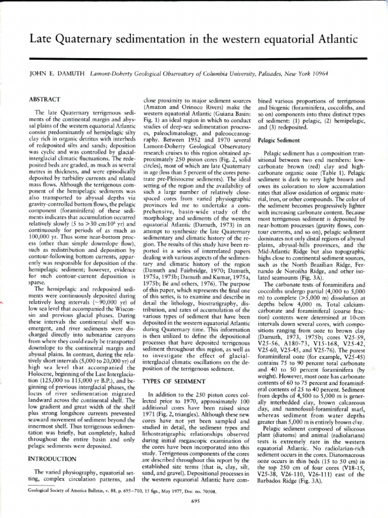 DAMUTH, J.E. 1977 Late Quaternary Sedimentation in The Western ...