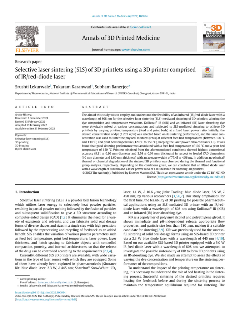 SLS 2d Printer | PDF | Differential Scanning Calorimetry | Infrared