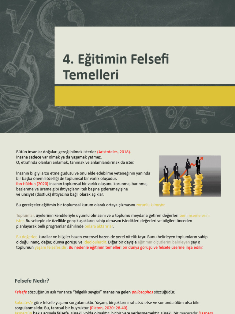 4 - Eğitimin Felsefi Temelleri+ | PDF