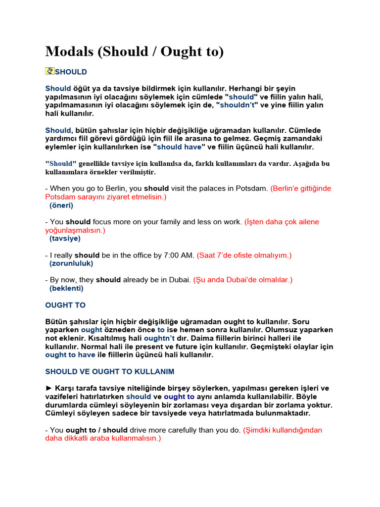 32-Modals (Should Ought To) | PDF