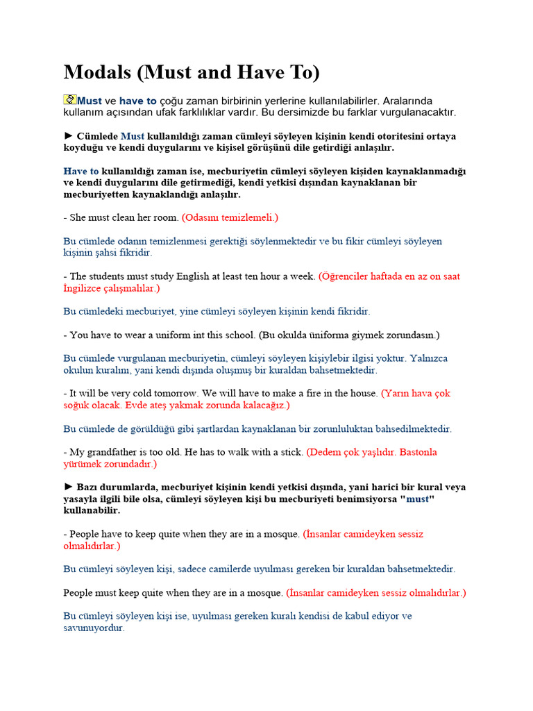31-Modals (Must and Have To) | PDF