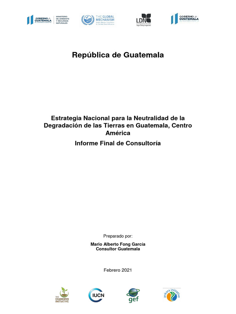 Guatemala - LDN TSP Final Report (Spanish) | PDF | Los bosques | Deforestación