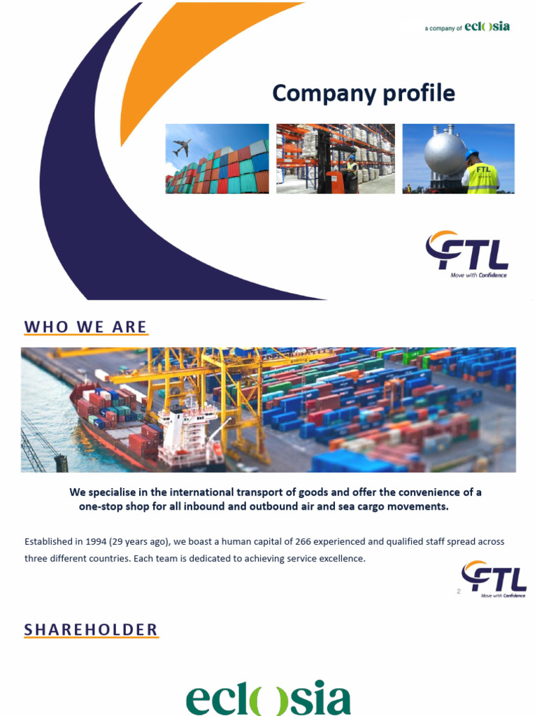 FTL Company Profile - Updated On 30.04.2024 1 1 | PDF | Logistics | Cargo