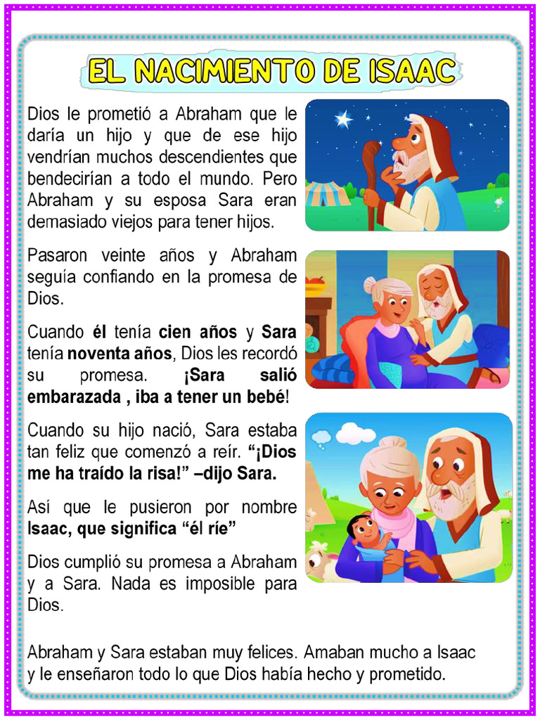 Ficha El Nacimiento de Isaac 2° Maestra Janet | PDF