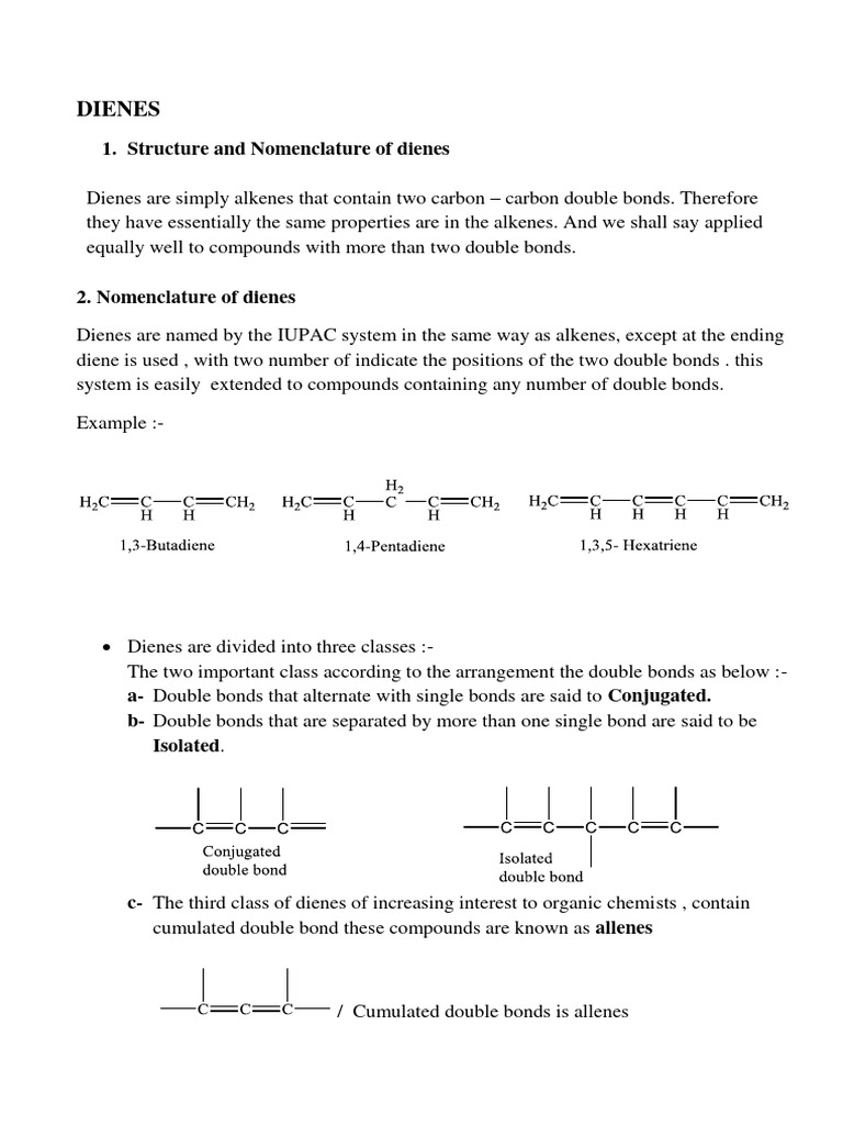 DIENES | Download Free PDF | Alkene | Organic Compounds