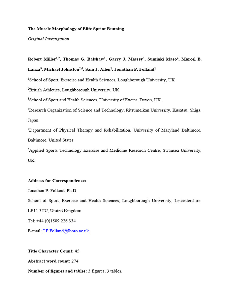 Miller Et Al MSSE 2020 TheMuscleMorphologyOfEliteSprintRunning ...
